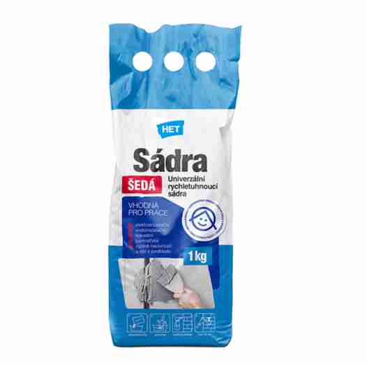 Sádra stavební 1 kg šedá Het - MPL